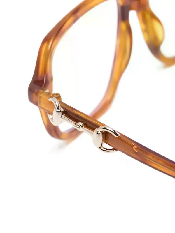 Gucci Horsebit Square-frame Sunglasses - Brown