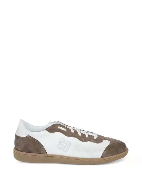 BE980 Harvard 4 Suede-panelled Embroidered Low-top Sneakers - Brown
