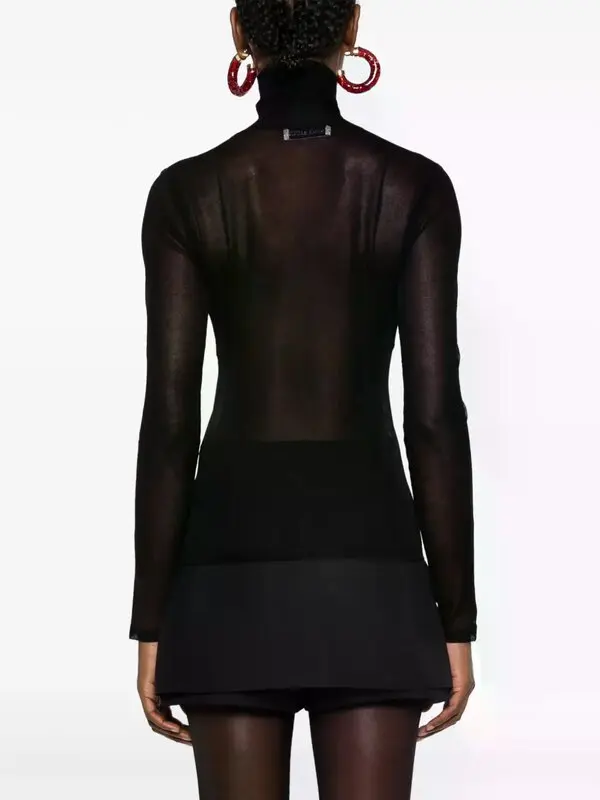 Nina Ricci Semi-sheer High-neck Knit Top