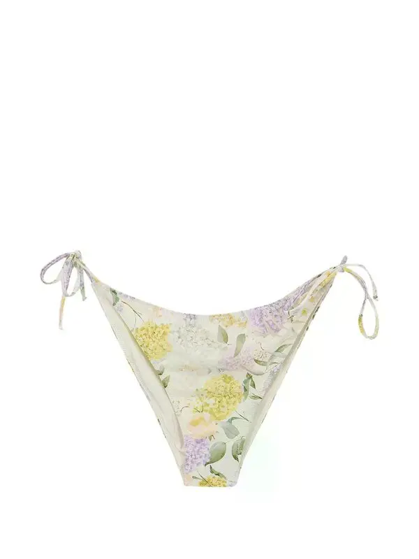 MC2 SAINT BARTH Virgo Floral-print Bikini Bottoms - Neutrals