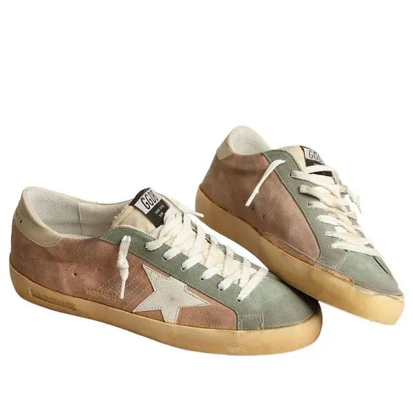 GOLDEN GOOSE Super-star Sneakers - Brown/green/white