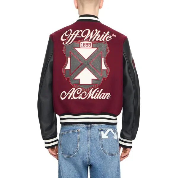 Off-White X C/o Ac Milan Varsity Jacket