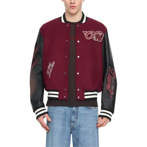 Off-White X C/o Ac Milan Varsity Jacket