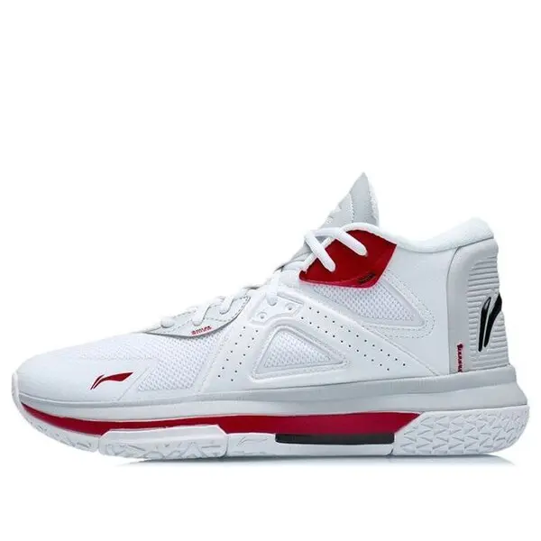 LI-NING Team Emblem Mid Sneakers - White/red