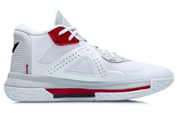 LI-NING Team Emblem Mid Sneakers - White/red
