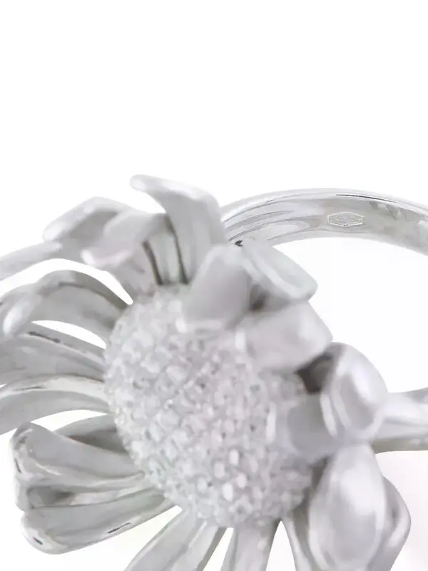 ANNAMARIA 18k White Gold Diamond Flower Ring