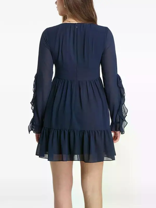 Michael Kors Ruffled Sleeve Mini Dress - Blue