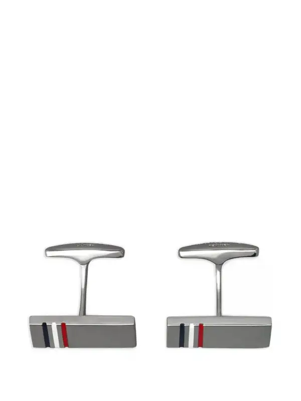 Thom Browne Sterling Logo Detail Cufflinks