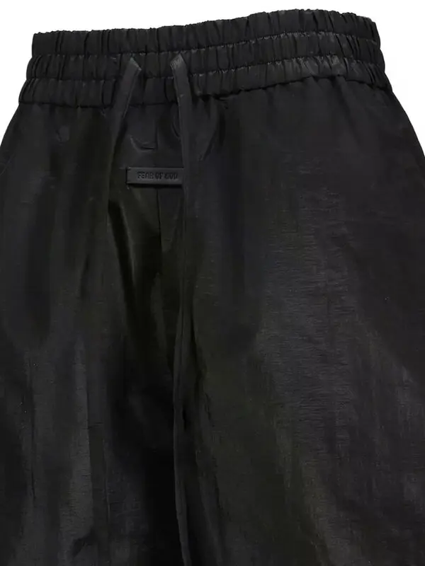 Fear Of God Logo Patch Drawstring Track Shorts - Black