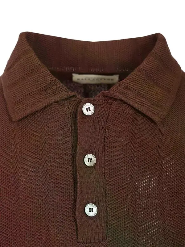 BALLANTYNE Ribbed-knit Chest-pocket Polo Shirt - Brown