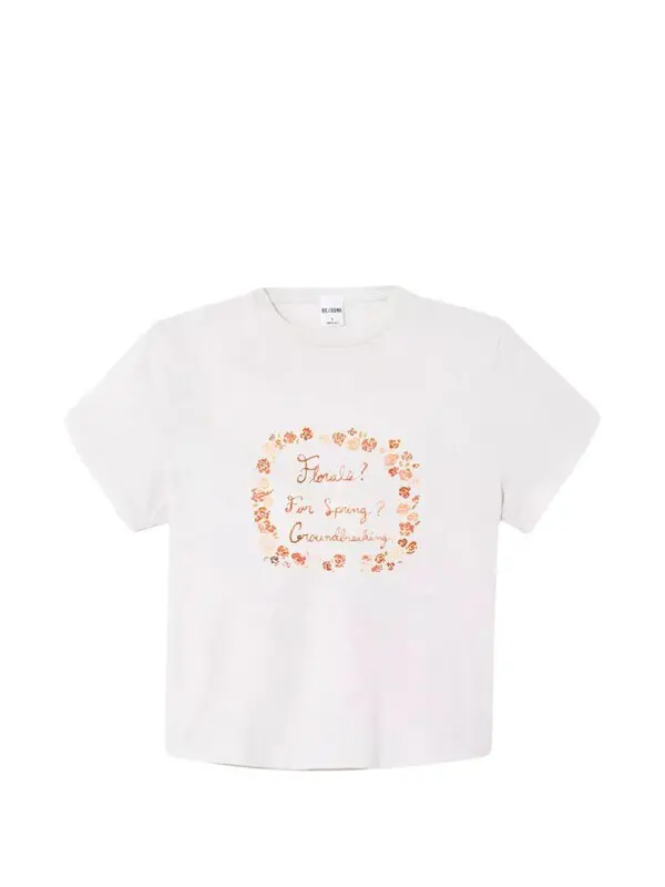 RE/DONE 1950s Boxy Floral Print T-shirt - White