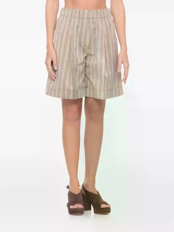 Antonelli Firenze Perilla Vertical Stripe Shorts - Neutrals