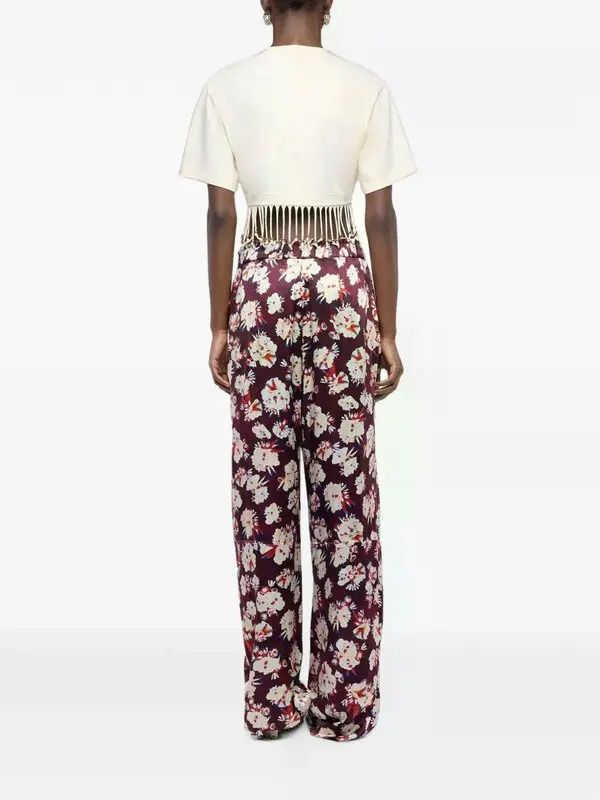 Rabanne Cream Cotton Crop Top - White