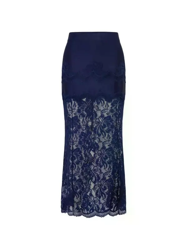 Rabanne Lace-panelled Jersey Midi Skirt
