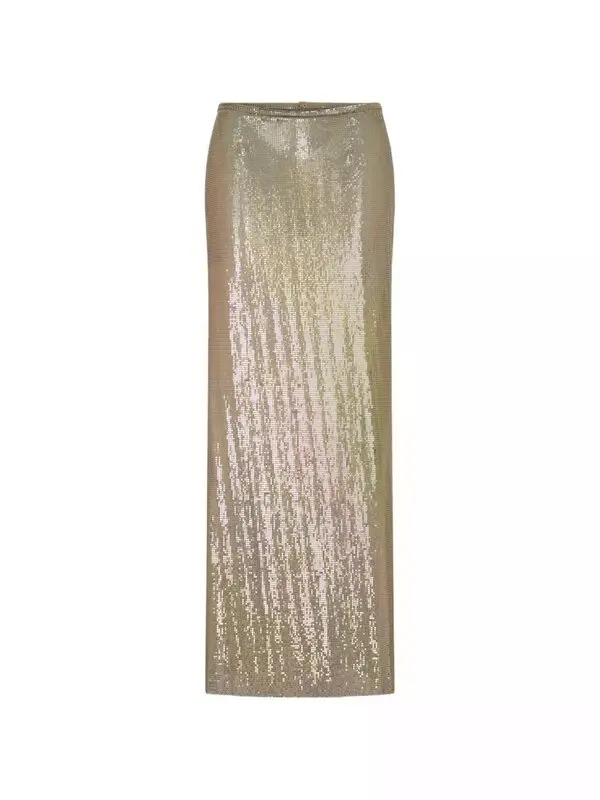Rabanne Metallic Mesh-knit Midi Skirt
