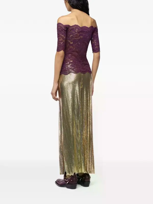 Rabanne Metallic Mesh-knit Midi Skirt