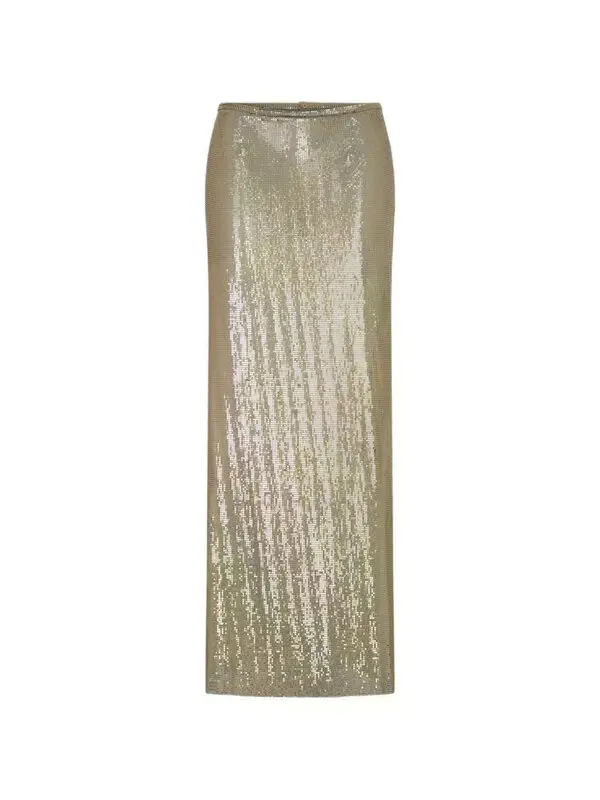 Rabanne Metallic Mesh-knit Midi Skirt - Neutrals