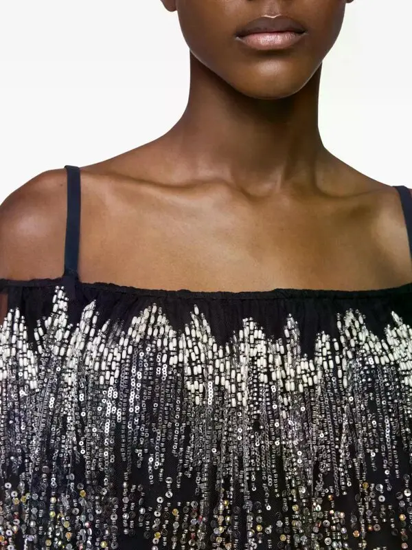 Rabanne Embroidered Boat Neck Blouse