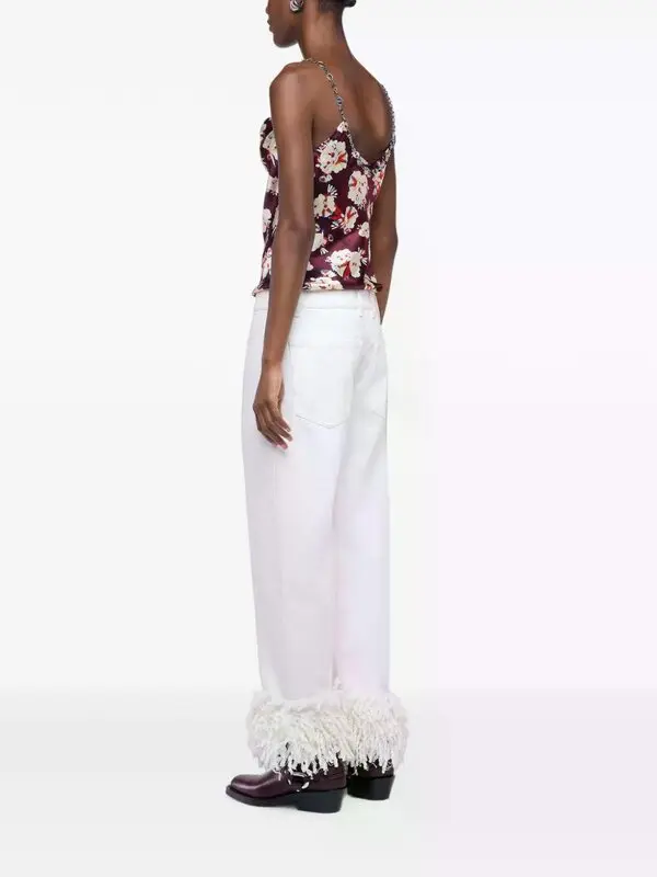 Rabanne Floral Patterned Silk Top - Red