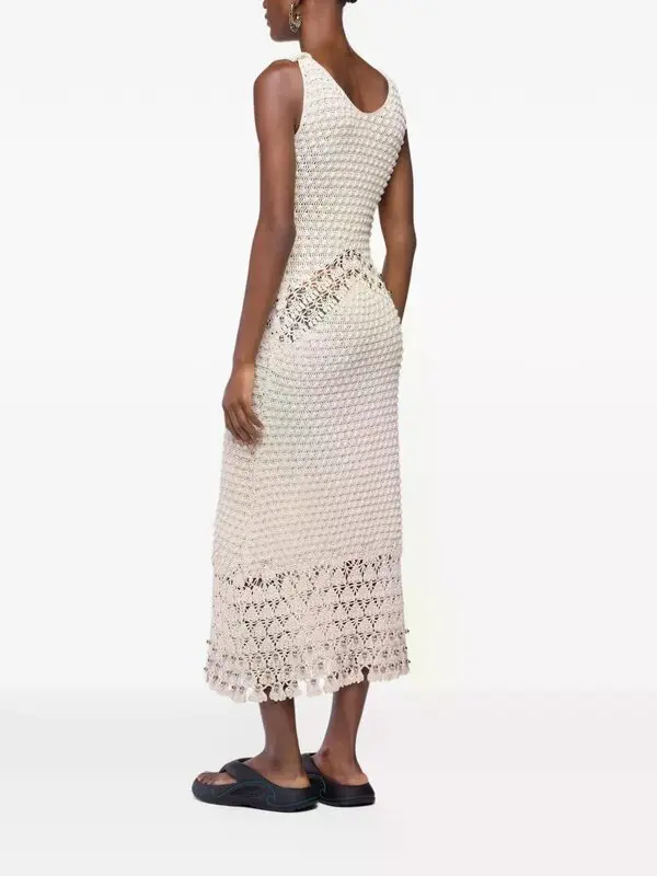 Rabanne Embellished Crochet Midi Dress - Neutrals
