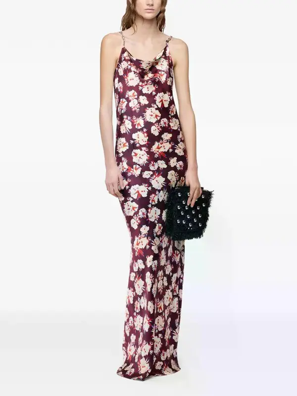 Rabanne Floral Chain-link Maxi Dress - Red