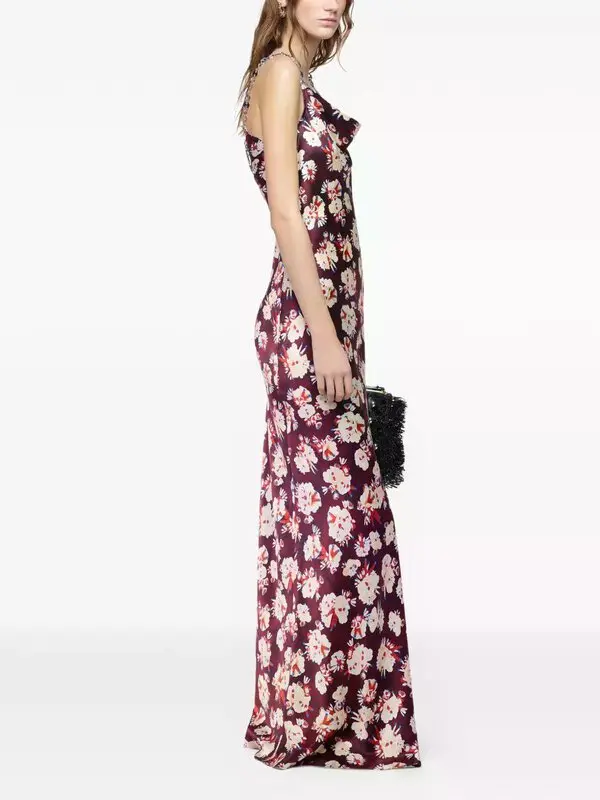 Rabanne Floral Chain-link Maxi Dress