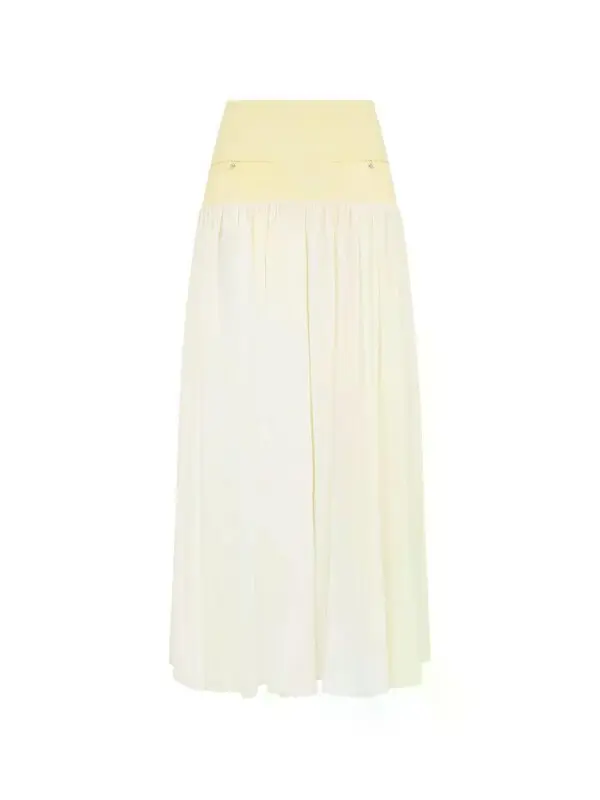 Rabanne Crêpe De Chine Panelled Maxi Skirt - Yellow