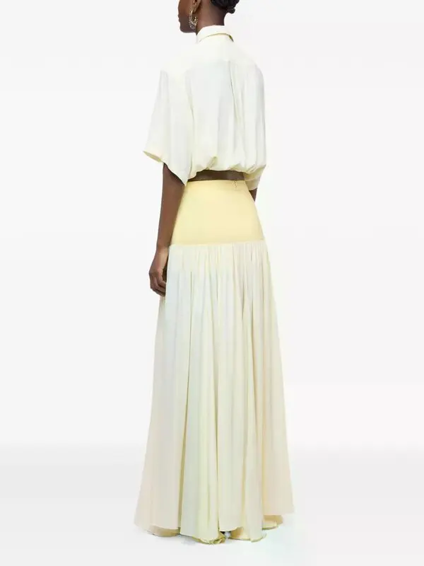 Rabanne Crêpe De Chine Panelled Maxi Skirt