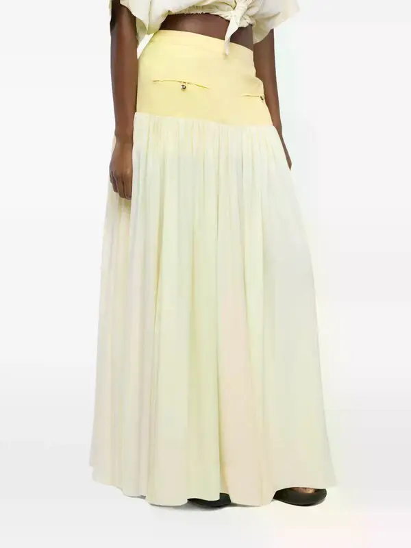 Rabanne Crêpe De Chine Panelled Maxi Skirt