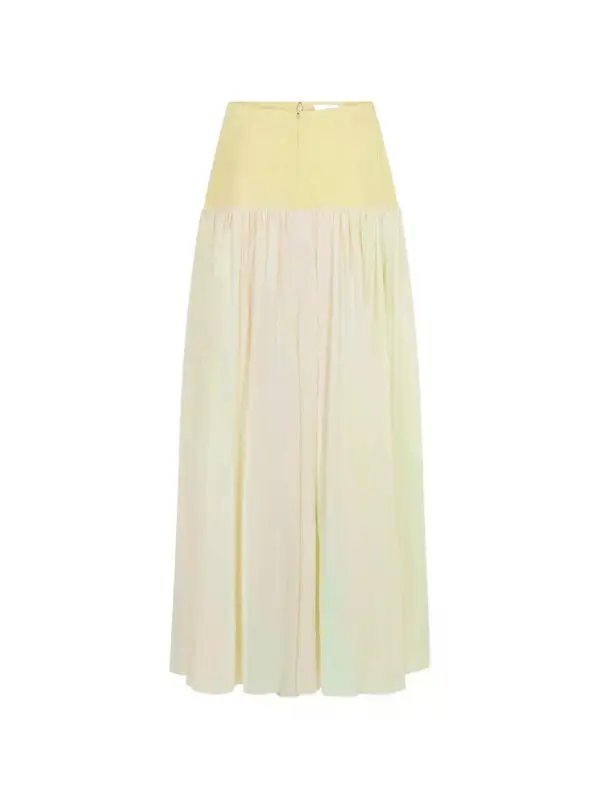 Rabanne Crêpe De Chine Panelled Maxi Skirt - Yellow