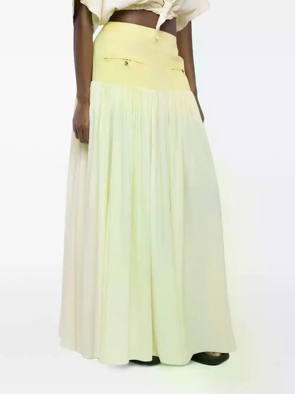 Rabanne Crêpe De Chine Panelled Maxi Skirt