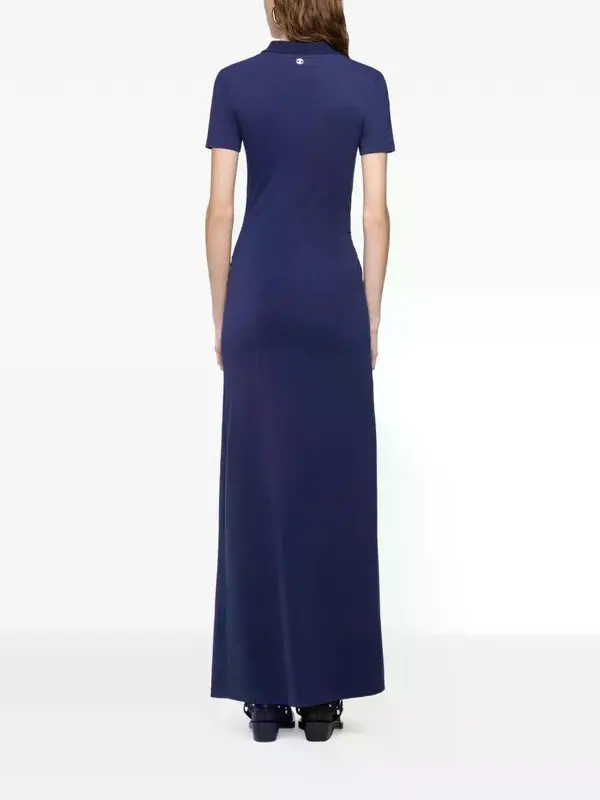 Rabanne Piercing Detail Polo-collar Maxi Dress - Blue
