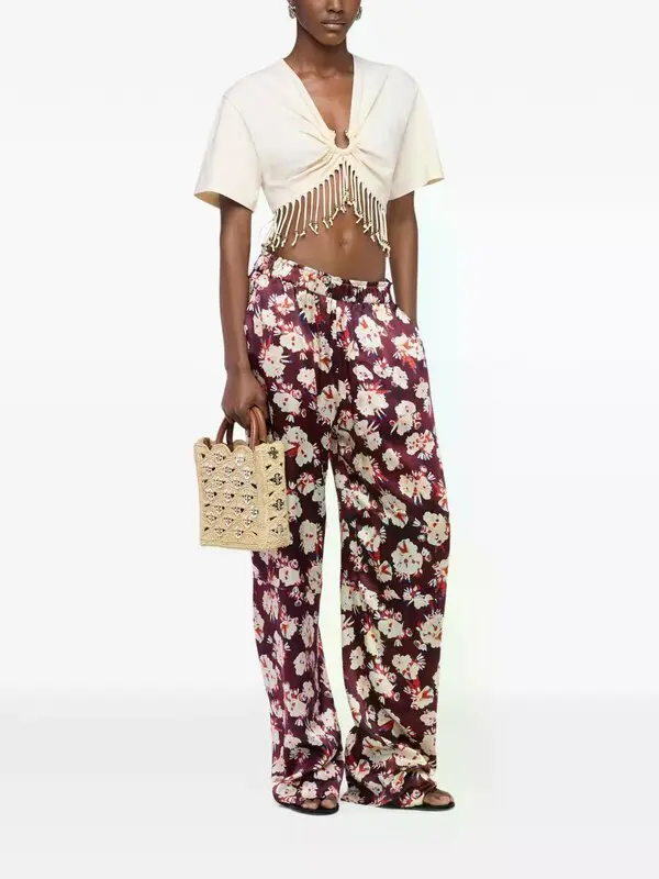 Rabanne Silk Floral Trousers
