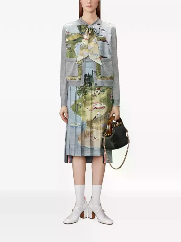 Thom Browne Nantucket Scenic Cashmere Silk Shell Top