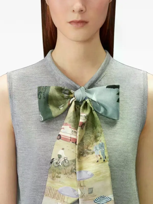 Thom Browne Nantucket Scenic Cashmere Silk Shell Top