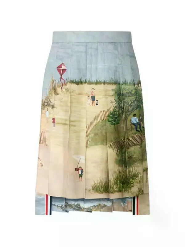 Thom Browne Nantucket Pleated Skirt - Blue