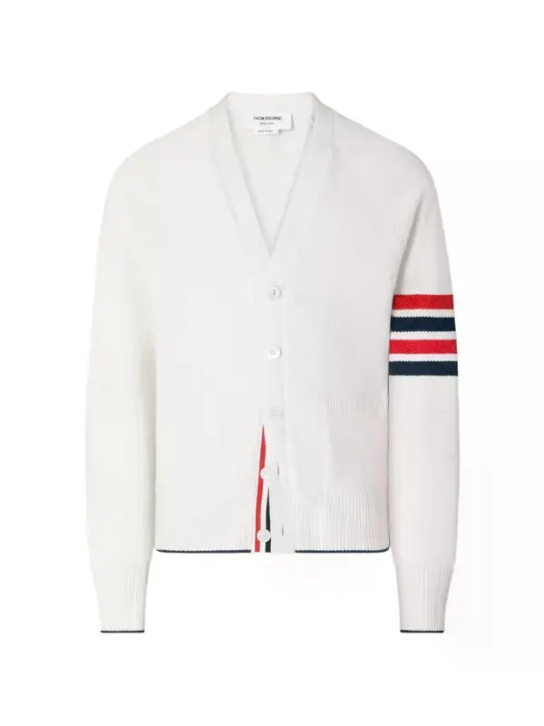 Thom Browne 4-bar Relaxed-fit Cardigan - White