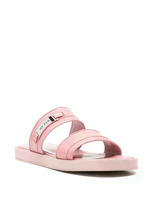 By Far Double Strap Sandals With Logo Plaque