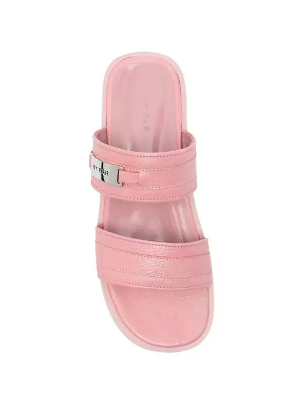 By Far Double Strap Sandals With Logo Plaque