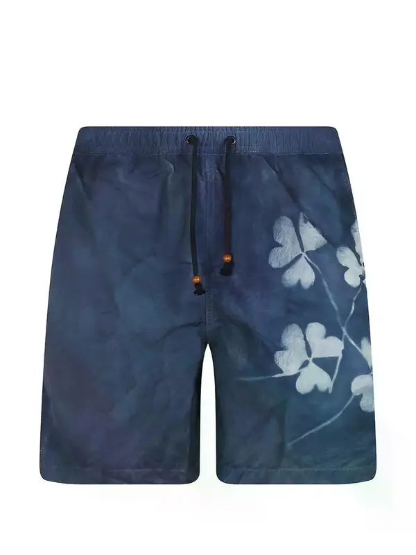 ESCAPISTA Garment-dyed Floral-print Drawstring Swim Shorts