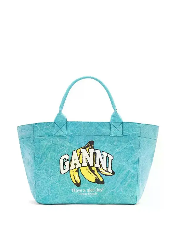GANNI Banana Print Tote Bag