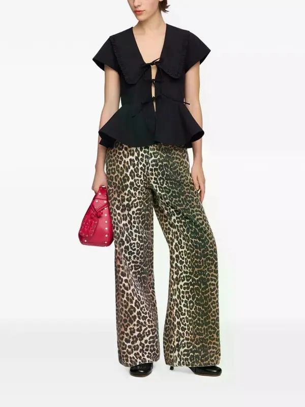 GANNI Ruffled Collar Peplum Blouse