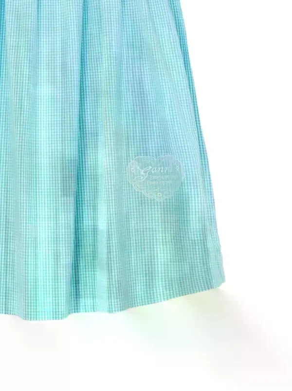 GANNI Gingham Lace-trimmed Dress