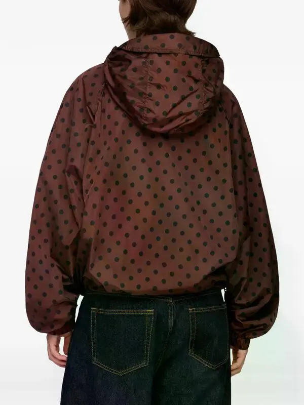 GANNI Polka-dot Hooded Jacket - Brown