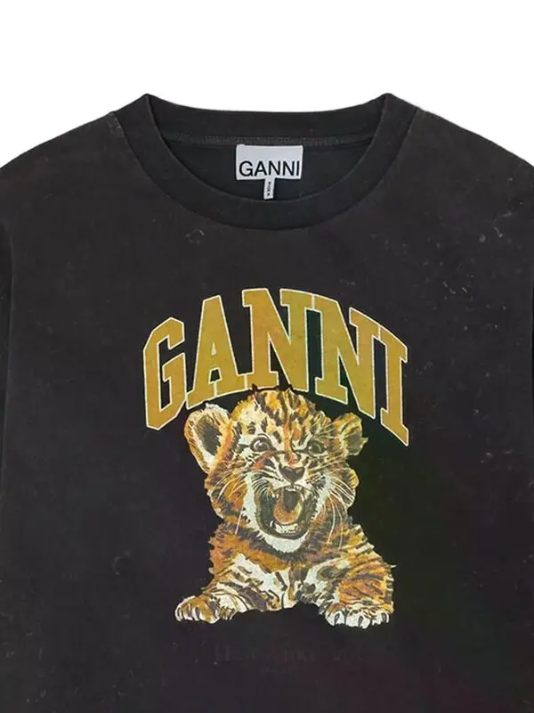 GANNI Tiger-print Long-sleeve T-shirt