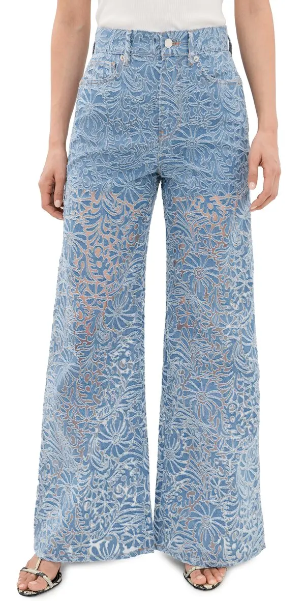 Veronica Beard Taylor Floral Burnout Jeans - Lkshre