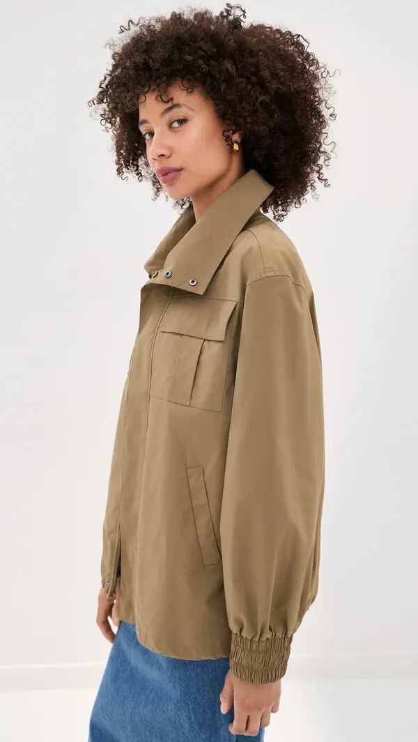 LE BOP Aubrey Jacket With Funnel Neck And Zip Front - Hazelnut