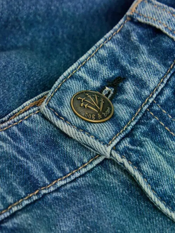 Rag & Bone Seam-detail Button-fastening Denim Jeans - Blue