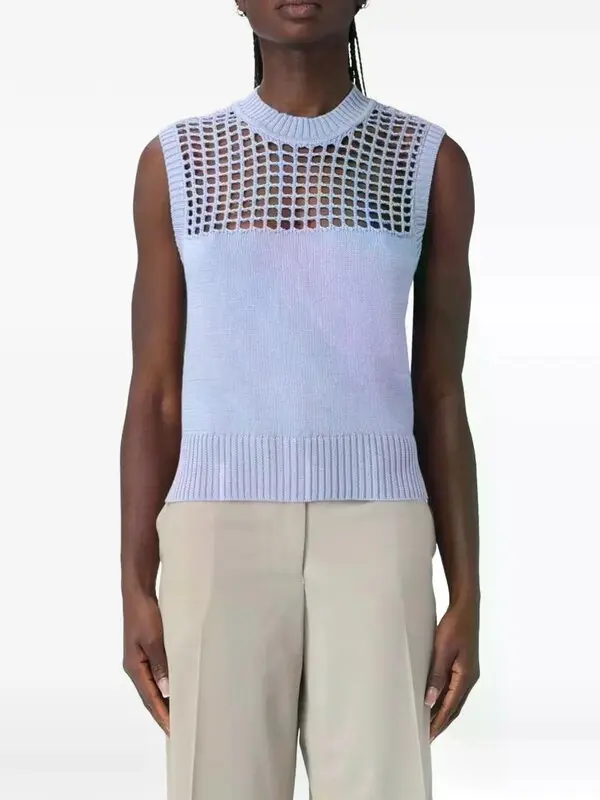 Armani Exchange Open-knit Sleeveless Top