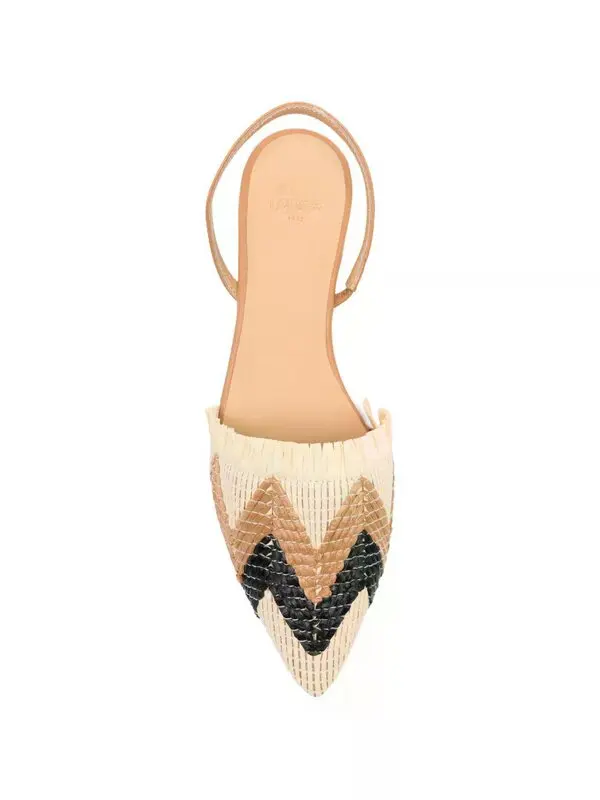 CastaÑer Woven Raffia Slingback Ballet Flats